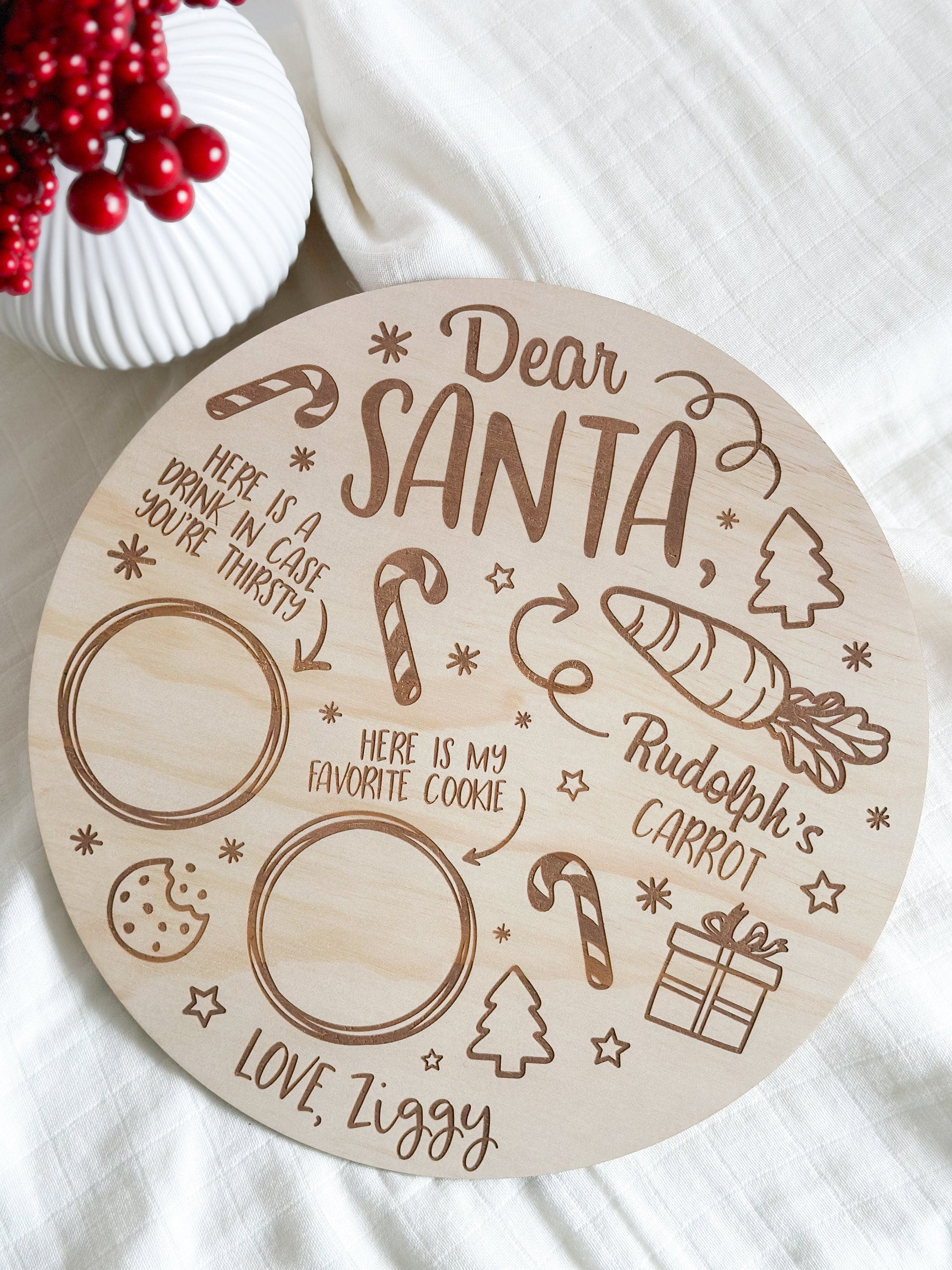 Personalised Santa Snack Board – The Kiwi Cactus